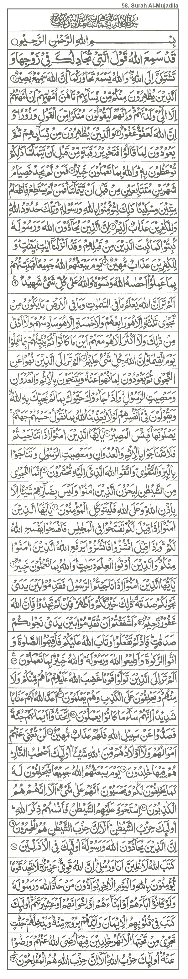 58. Surah Al-Mujadila - Muhammadi Site